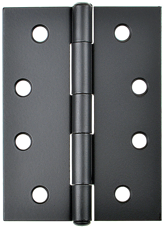 Butt Hinge Black 100x75mm Fixed 2pk